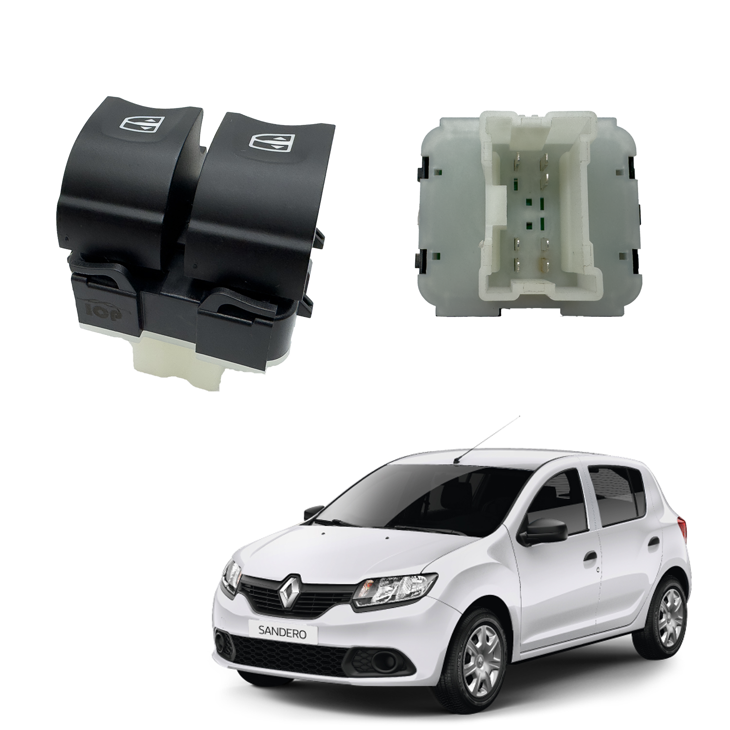 Switch elevavidrio Doble Sandero 2017 - 2024 Sin Auto | IMCOREPUESTOS ...